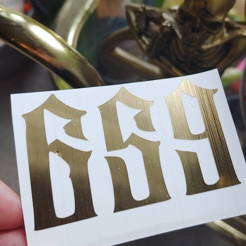 Gold G59 Bumper Sticker Vinyl Decal Gothic Lettering - Etsy
