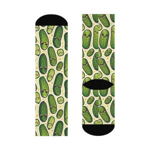 Crew Socks - Smiling Dill Pickle Pattern - Fun and Playful Gift for ...