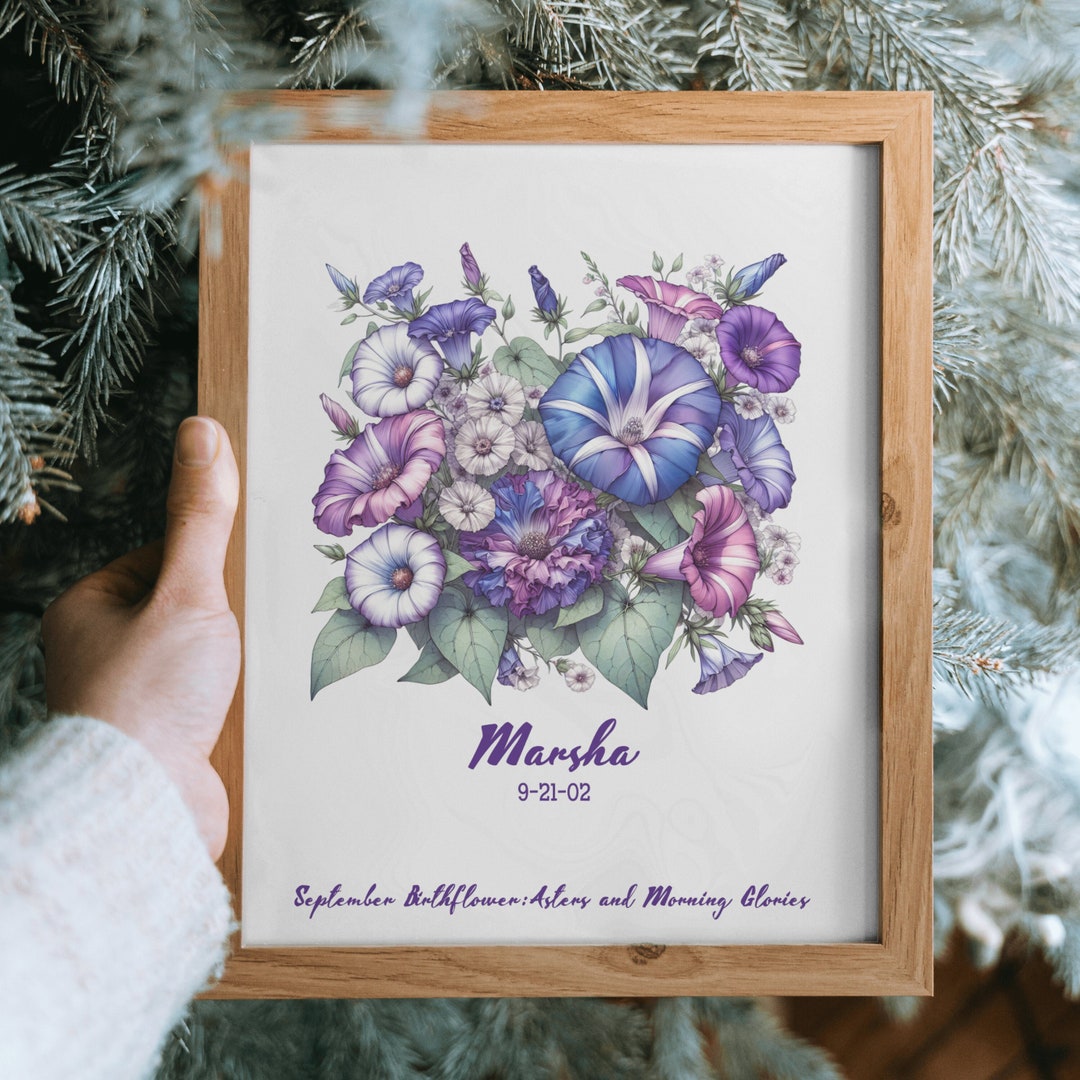 Personalized September Birth Flowers Art: Customizable Digital Print ...