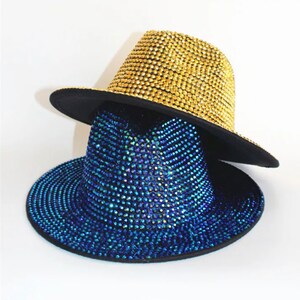 Rhinestone Fedora Hand-crafted - Etsy