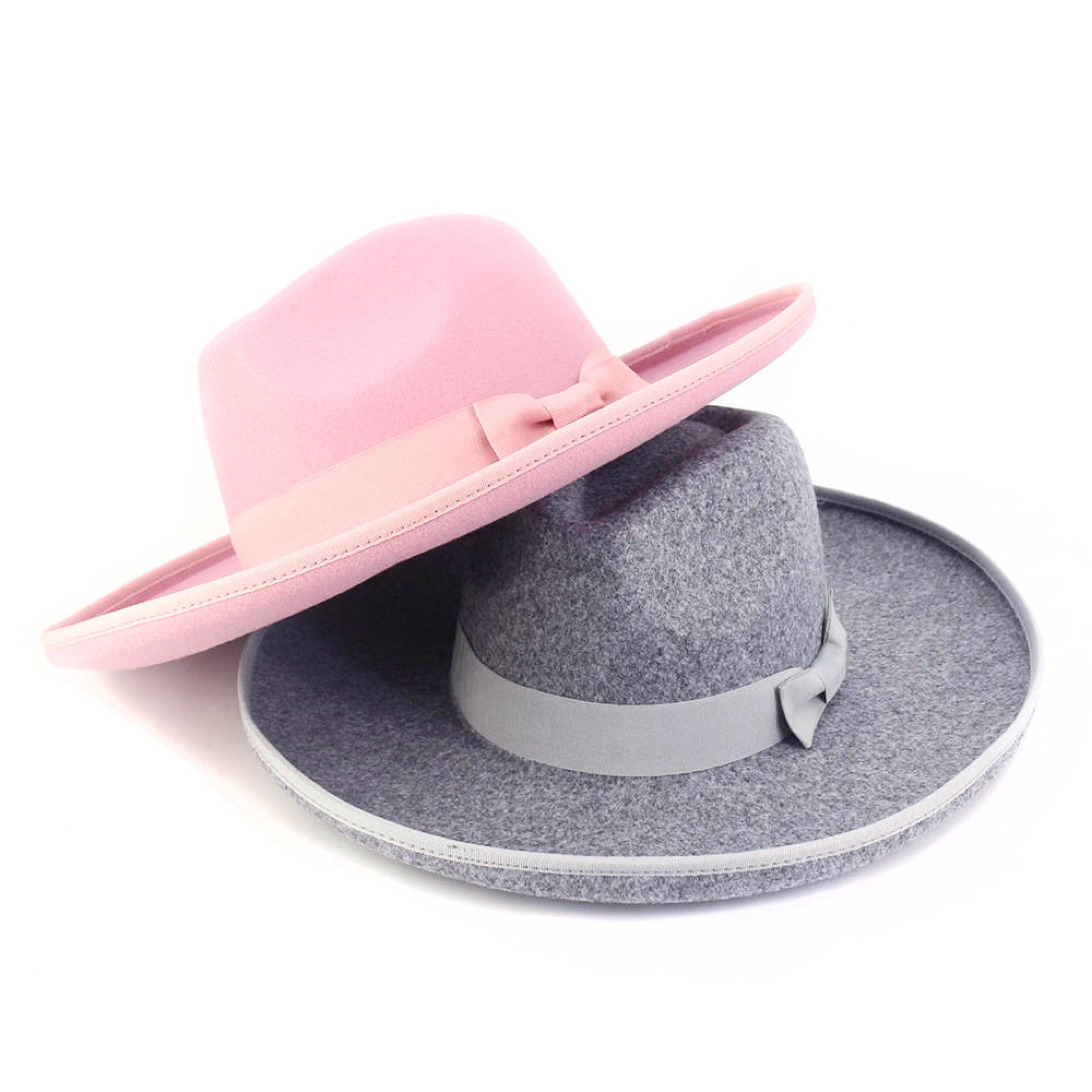 Wide Brim Fedora Felt Hat, Large Brim - Etsy