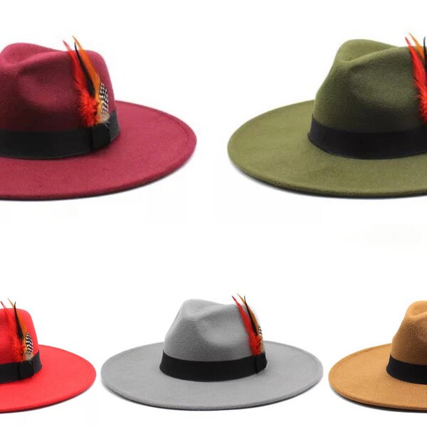Wide Brim Fedora - Etsy