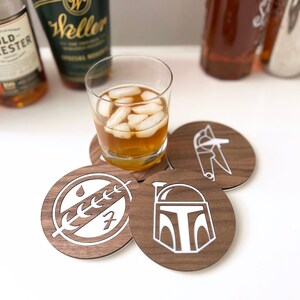 Custom Star Wars Coaster Set Star Wars Wood Decor Star Wars Gift Him ...