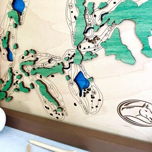 The Club at Old Hawthorne Golf Course Map Layered Wood Golf Course ...