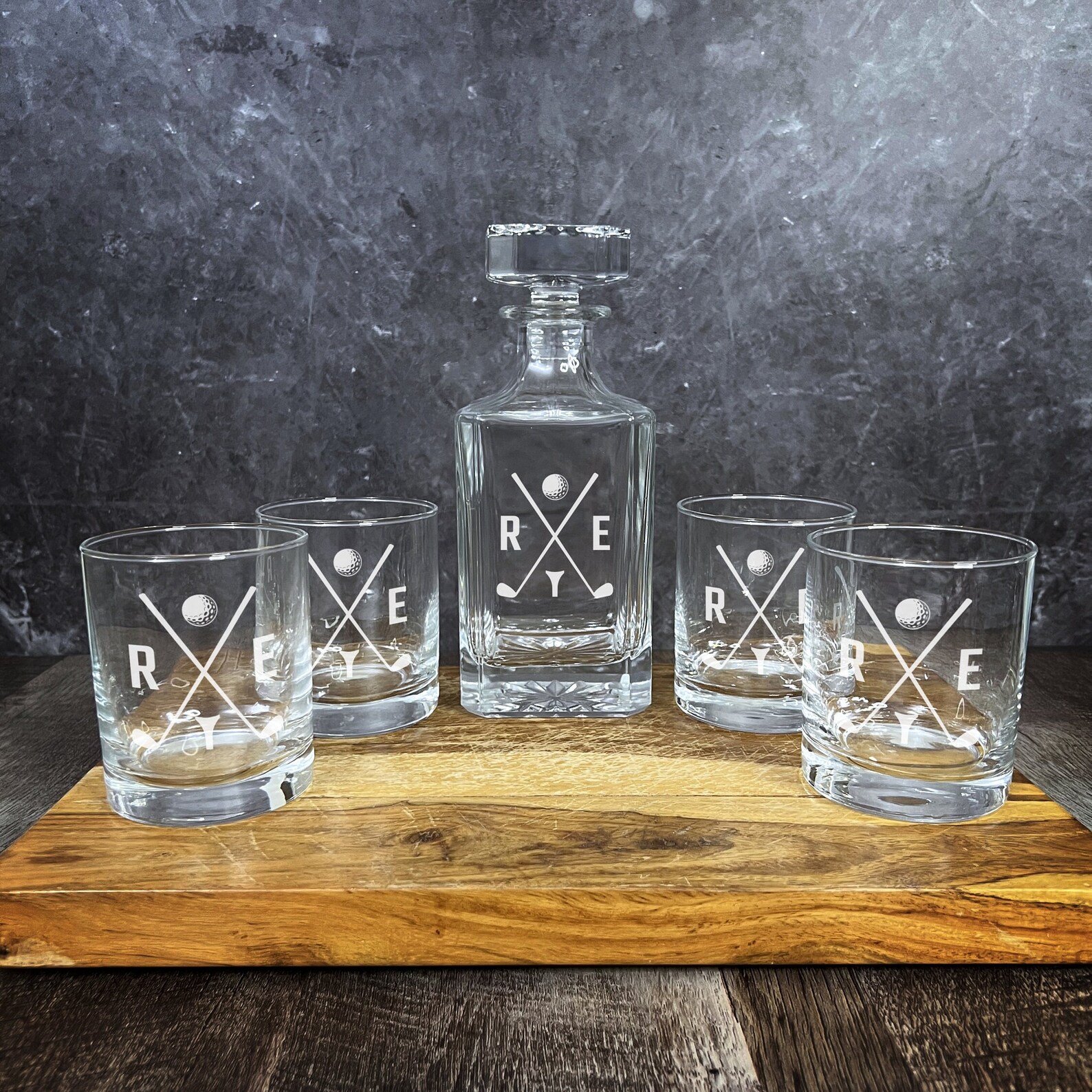 Custom Whiskey Decanter Golf Monogram Personalized Bourbon - Etsy