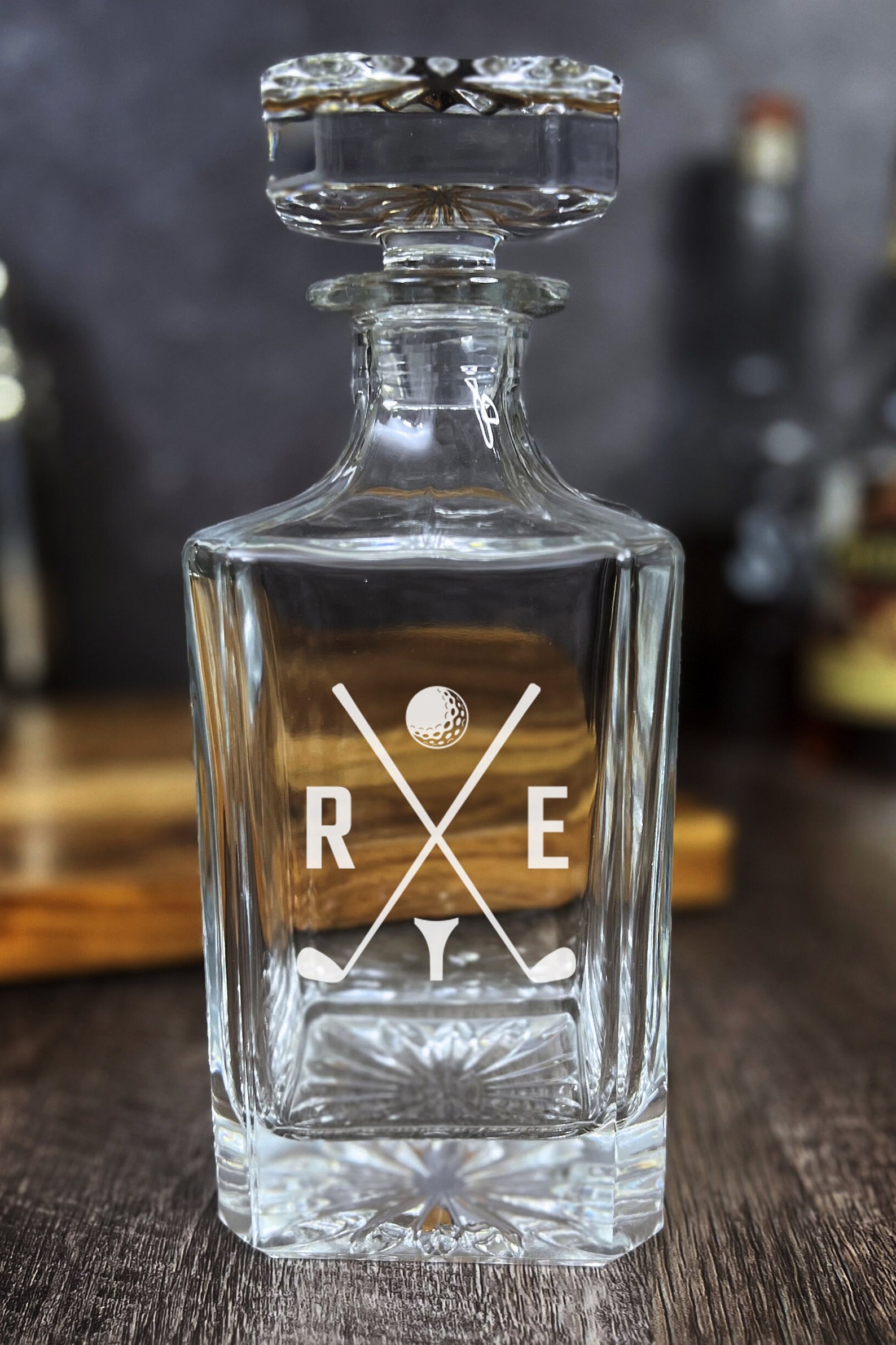 Custom Whiskey Decanter Golf Monogram Personalized Bourbon - Etsy