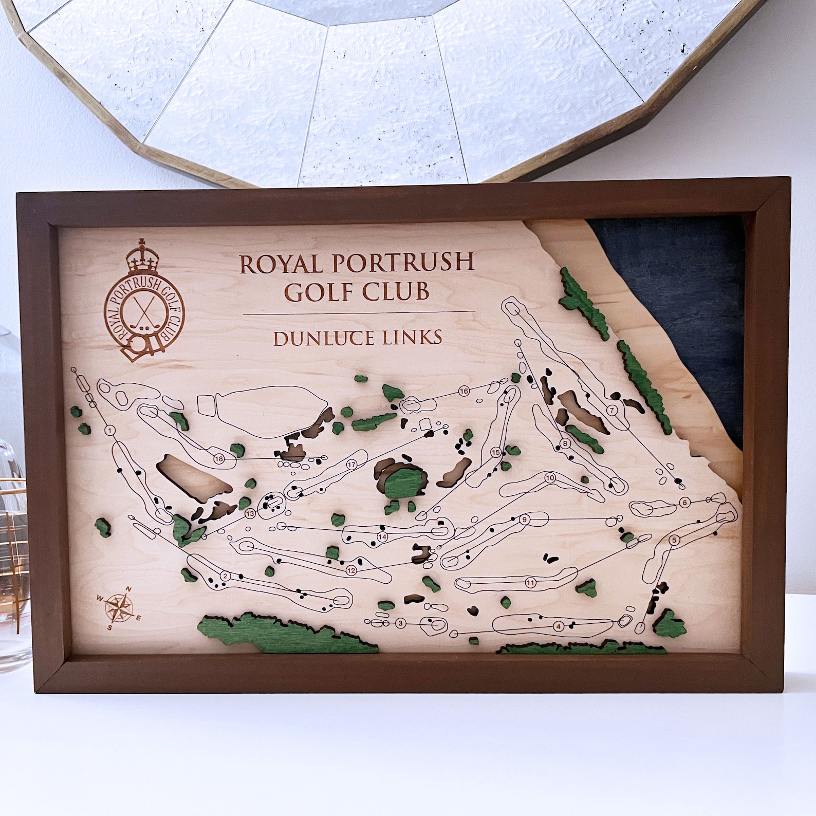 Royal Portrush Golf Club Golf Course Map Layered Wood Golf - Etsy