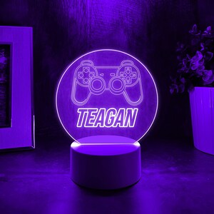 Personalized Gamer Light Custom Name Gamer Light Game Controller Name ...