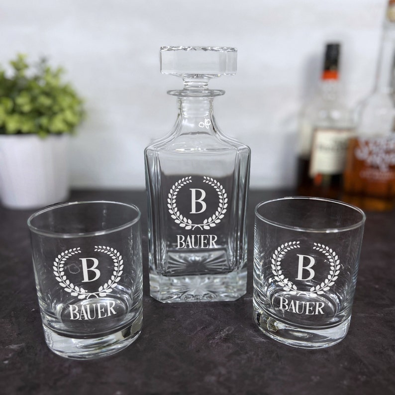 Personalized Whiskey Glass Custom Initial Glass Engraved Name Glass ...