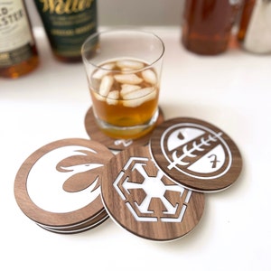 Custom Star Wars Coaster Set Star Wars Wood Decor Star Wars Gift Him ...