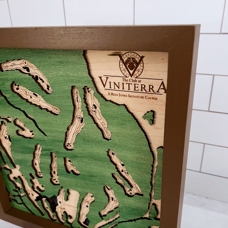 The Club at Viniterra Golf Course Map Layered Wood Golf Course - Etsy