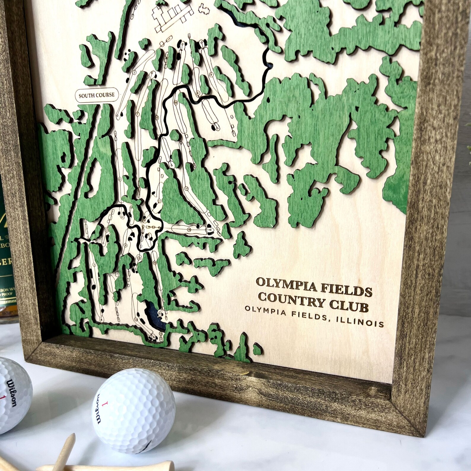 Olympia Fields Country Club Golf Course Map Layered Wood Golf Course ...
