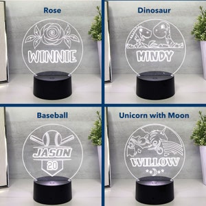 Personalized Light Insert for Round LED Light Base Extra Acrylic Light ...
