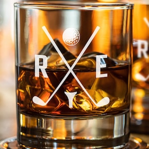 Custom Whiskey Glass Golf Bourbon Glass Personalized Golf Whiskey Glass ...