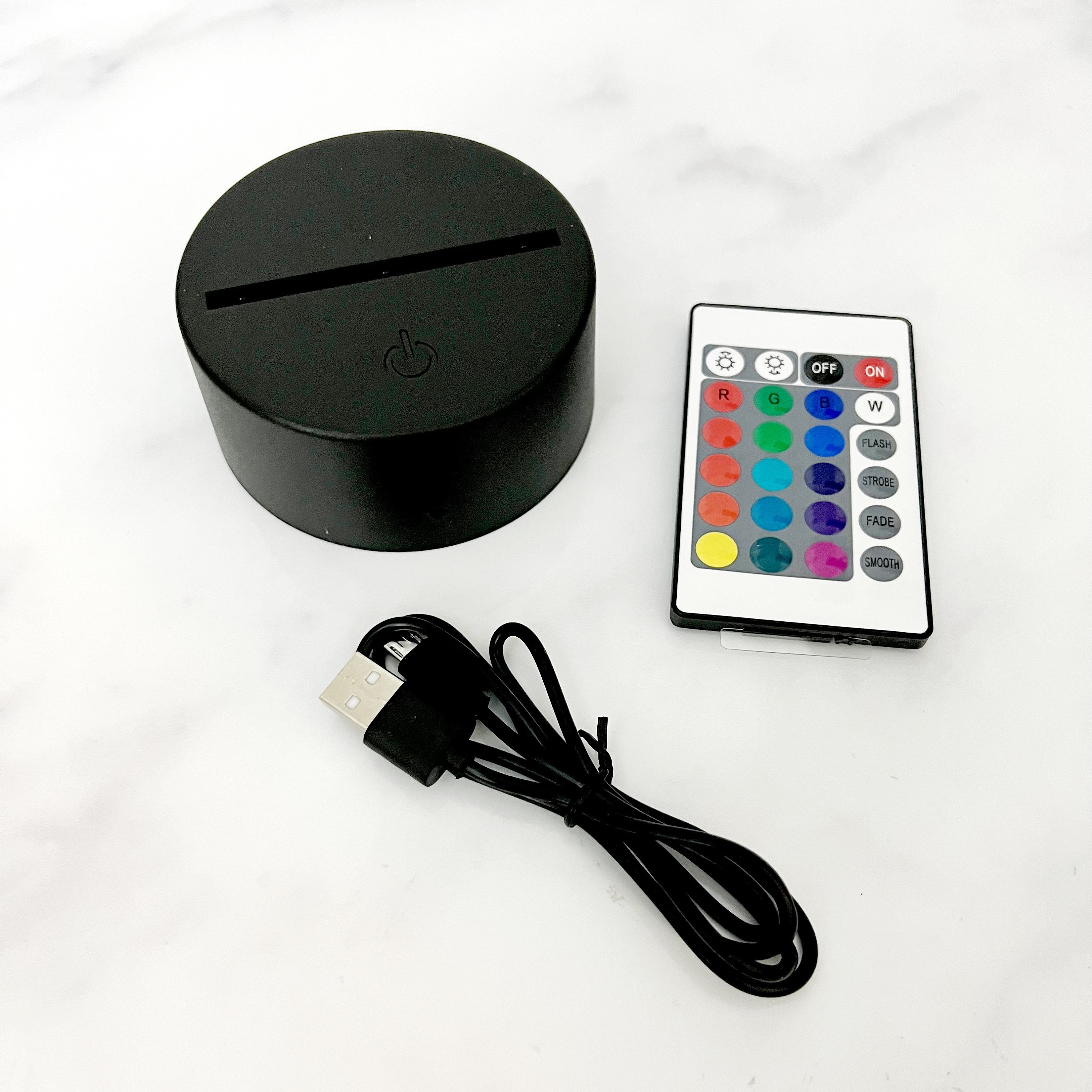 Black LED Light Base Black Acrylic Lamp Base Color Changing Light Base ...