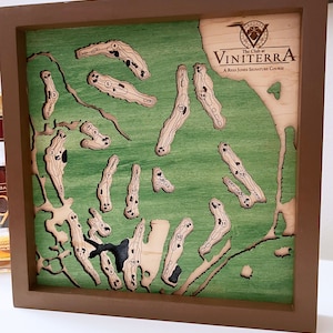 The Club at Viniterra Golf Course Map Layered Wood Golf Course Picture ...