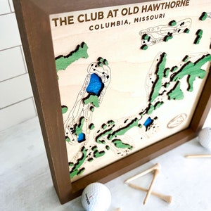 The Club at Old Hawthorne Golf Course Map Layered Wood Golf Course ...