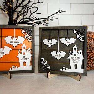 Personalized Halloween Sign Bat Family Custom Halloween Decoration Fall ...