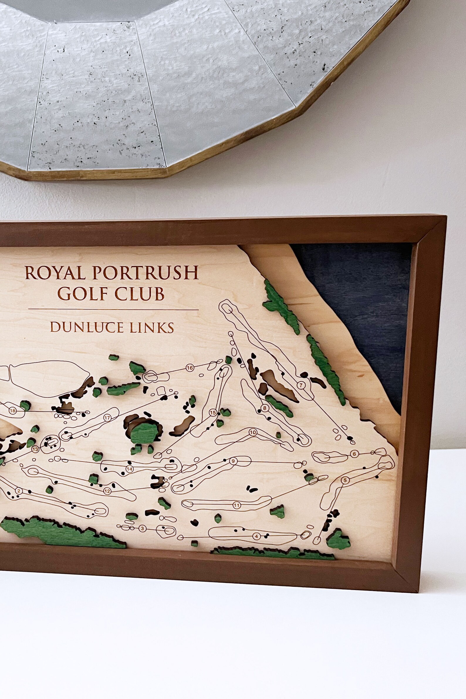 Royal Portrush Golf Club Golf Course Map Layered Wood Golf Course ...