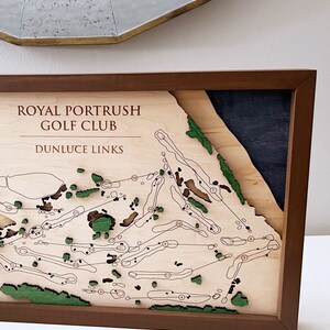 Royal Portrush Golf Club Golf Course Map Layered Wood Golf Course ...