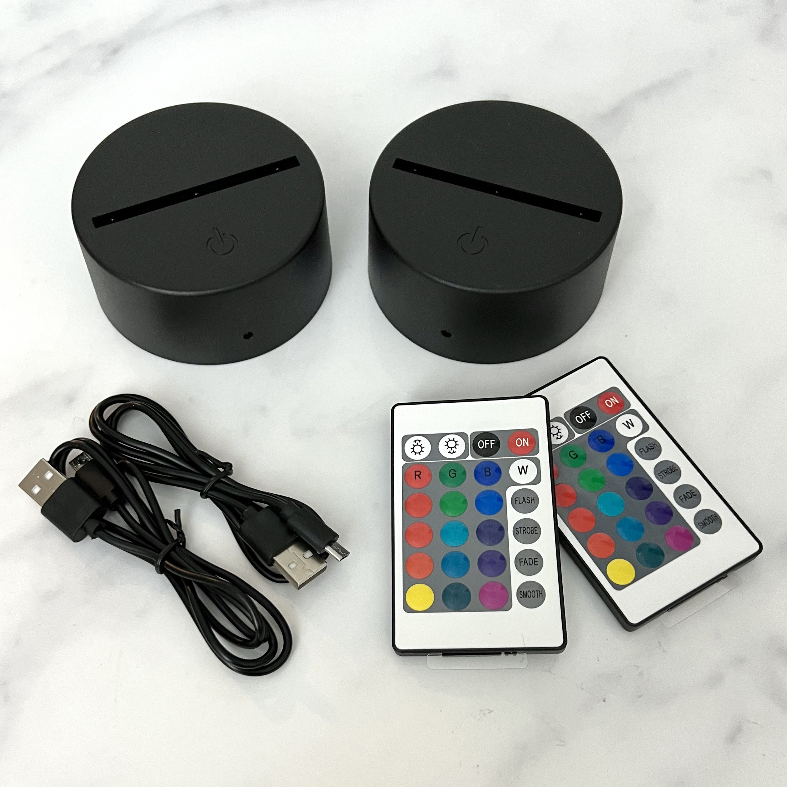 Black LED Light Base Black Acrylic Lamp Base Color Changing Light Base ...