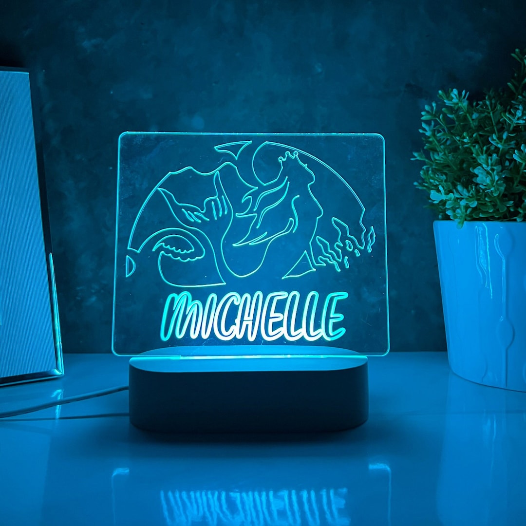 Personalized Mermaid Light Custom Mermaid Night Light Mermaid Lamp ...