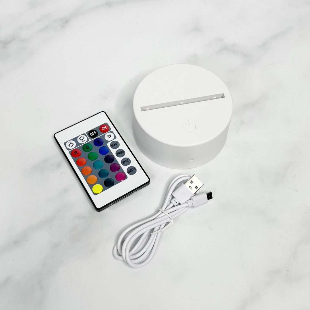 White LED Light Base White Acrylic Lamp Base Color Changing Light Base ...