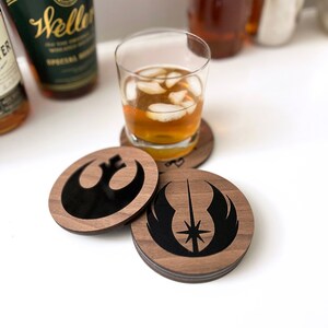 Custom Star Wars Coaster Set Star Wars Wood Decor Star Wars Gift Him ...