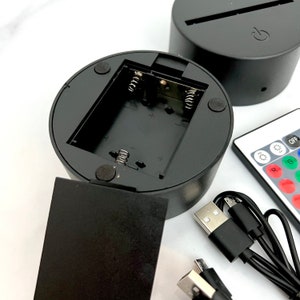 Black LED Light Base Black Acrylic Lamp Base Color Changing Light Base ...