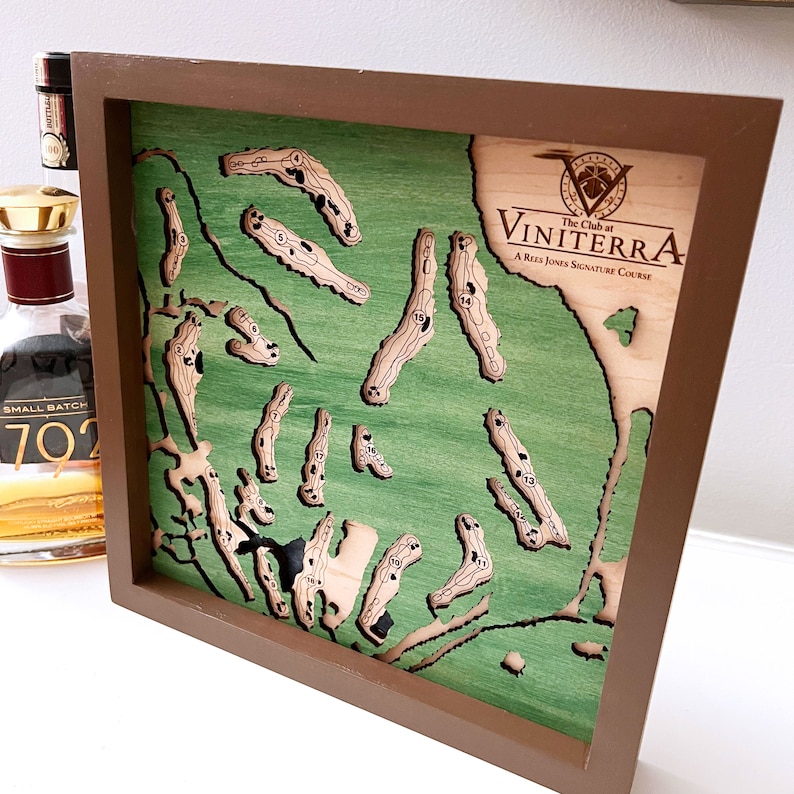 The Club at Viniterra Golf Course Map Layered Wood Golf Course - Etsy