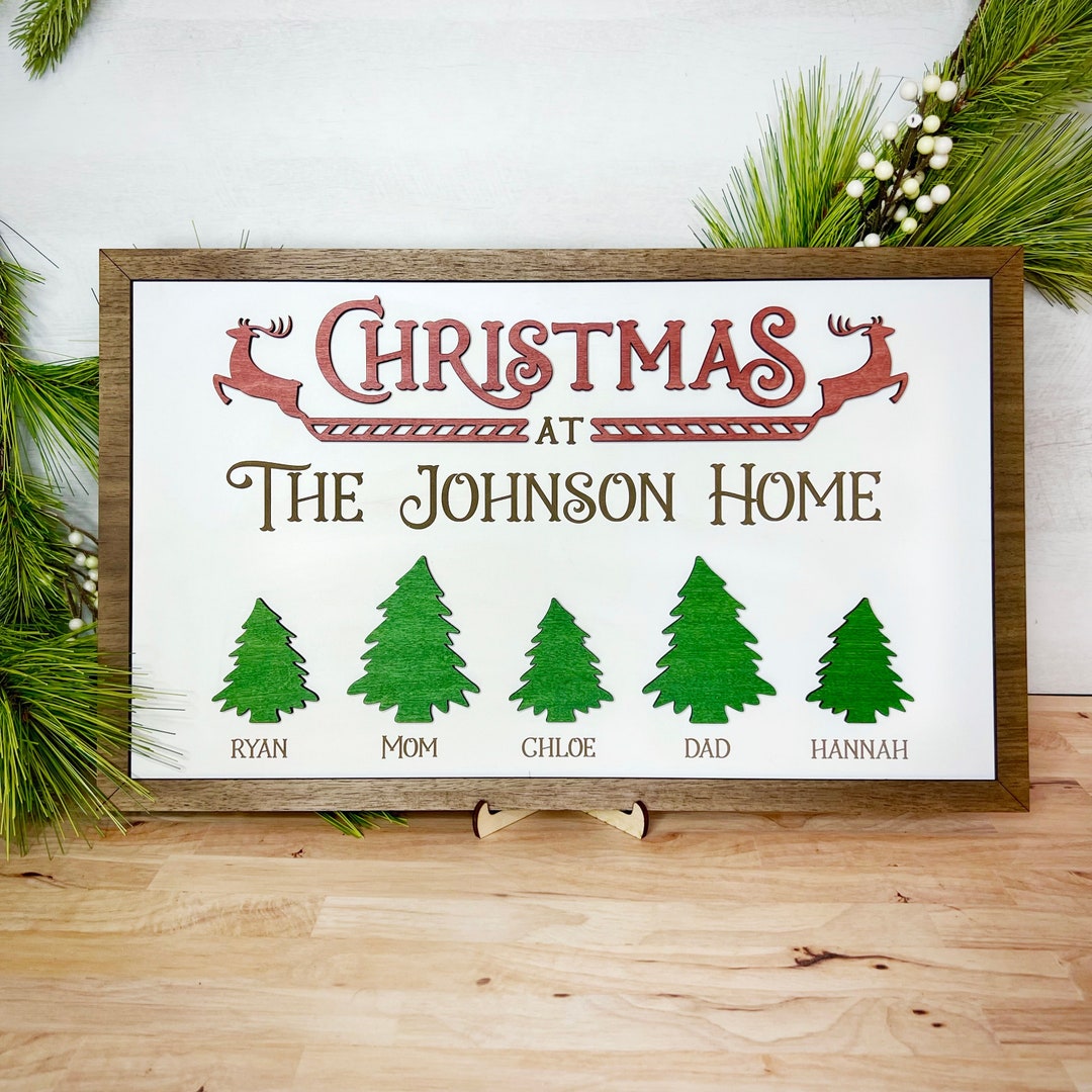 Custom Family Christmas Sign Personalized Christmas Family Name Sign ...