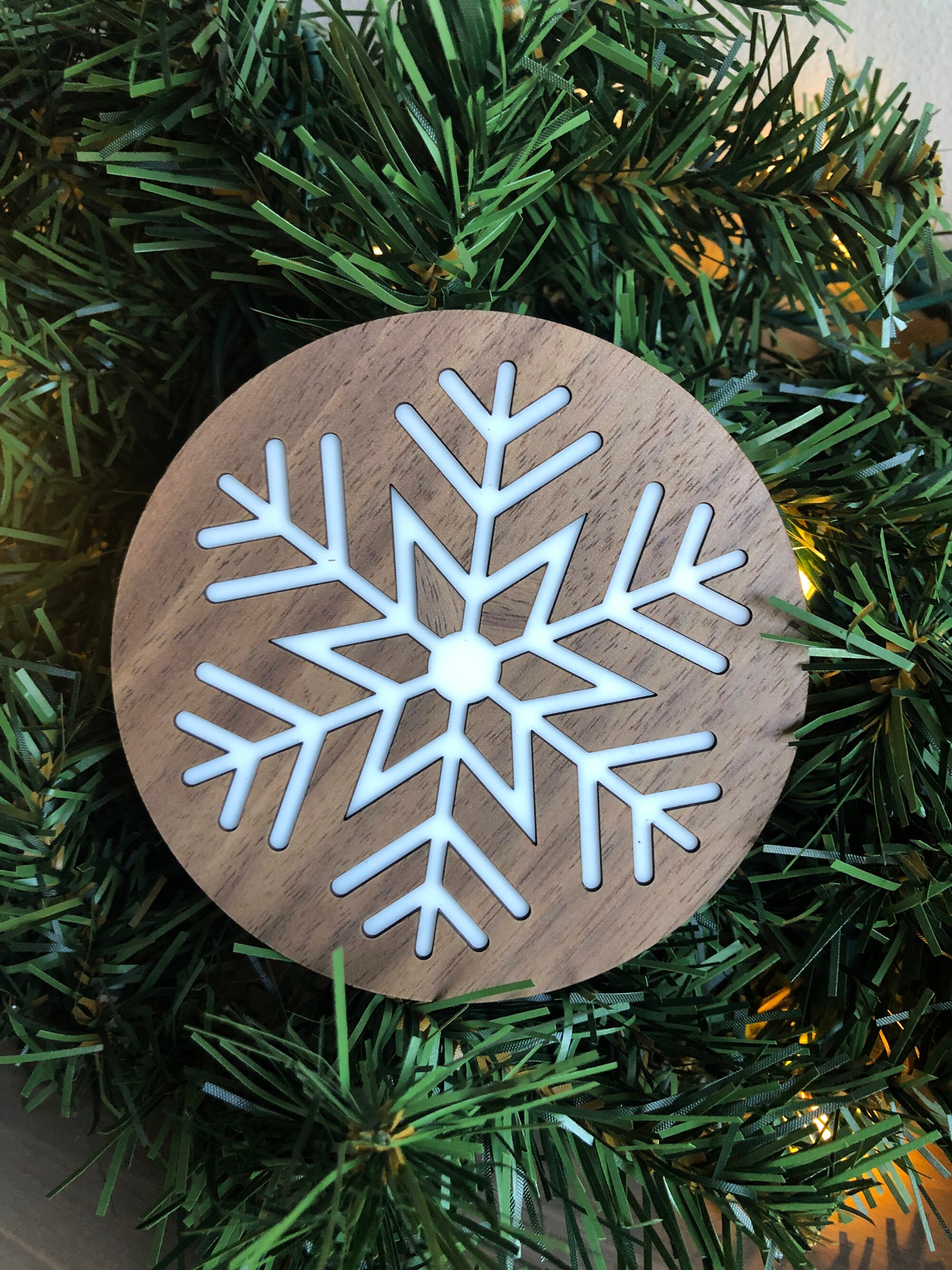 Wooden Snowflake Coaster Christmas Coaster Set Winter Home Decor ...