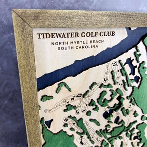 Tidewater Golf Club Golf Course Map Layered Wood Golf Course Picture ...