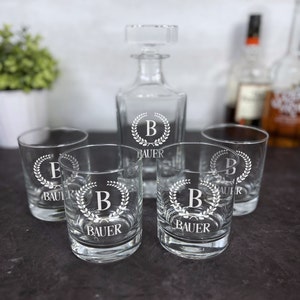 Personalized Whiskey Decanter Custom Initial Decanter Engraved Name ...