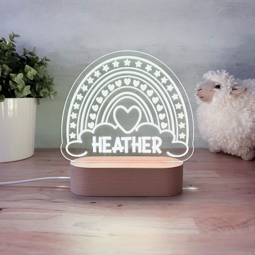 Rainbow Light Custom Name Light Custom Night Light Cute Night Light ...