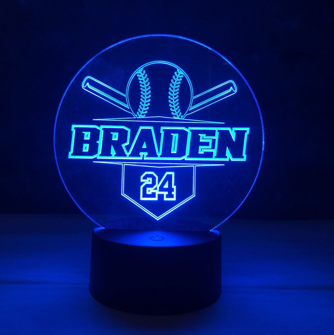 Personalized Baseball Night Light Baseball Gift Boy Baseball Gift ...