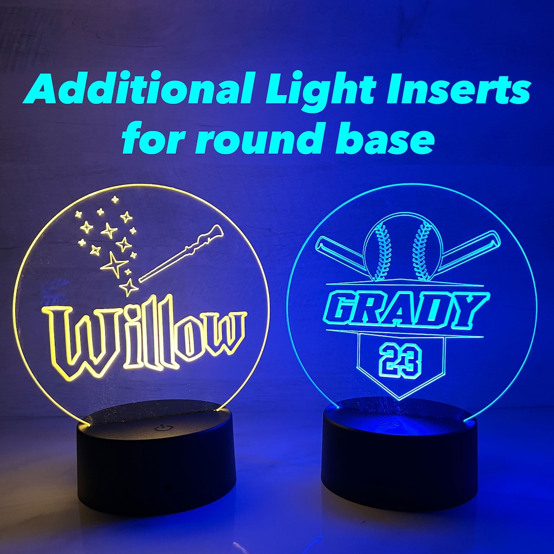 Personalized Light Insert for Round LED Light Base Extra Acrylic Light ...