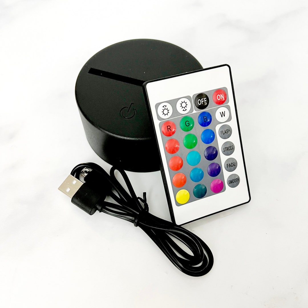 Black LED Light Base Black Acrylic Lamp Base Color Changing Light Base ...