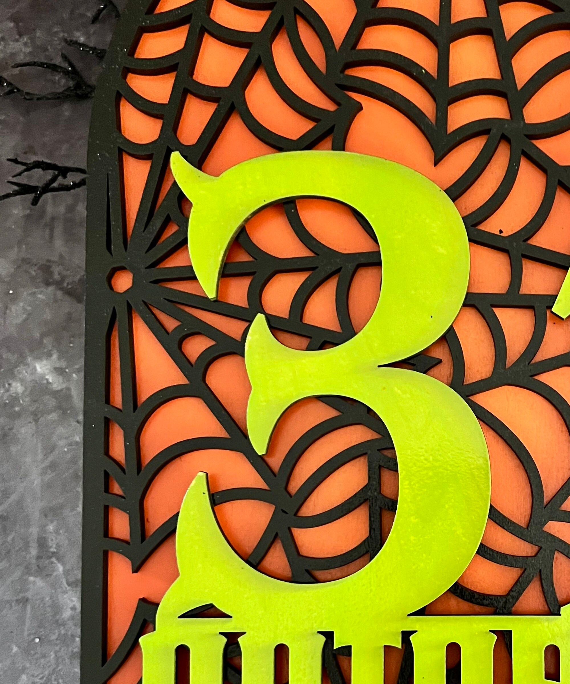 October 31 Halloween Sign - Bat and Spider Web Sign - Spooky Halloween ...