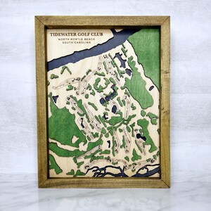Tidewater Golf Club Golf Course Map Layered Wood Golf Course Picture ...
