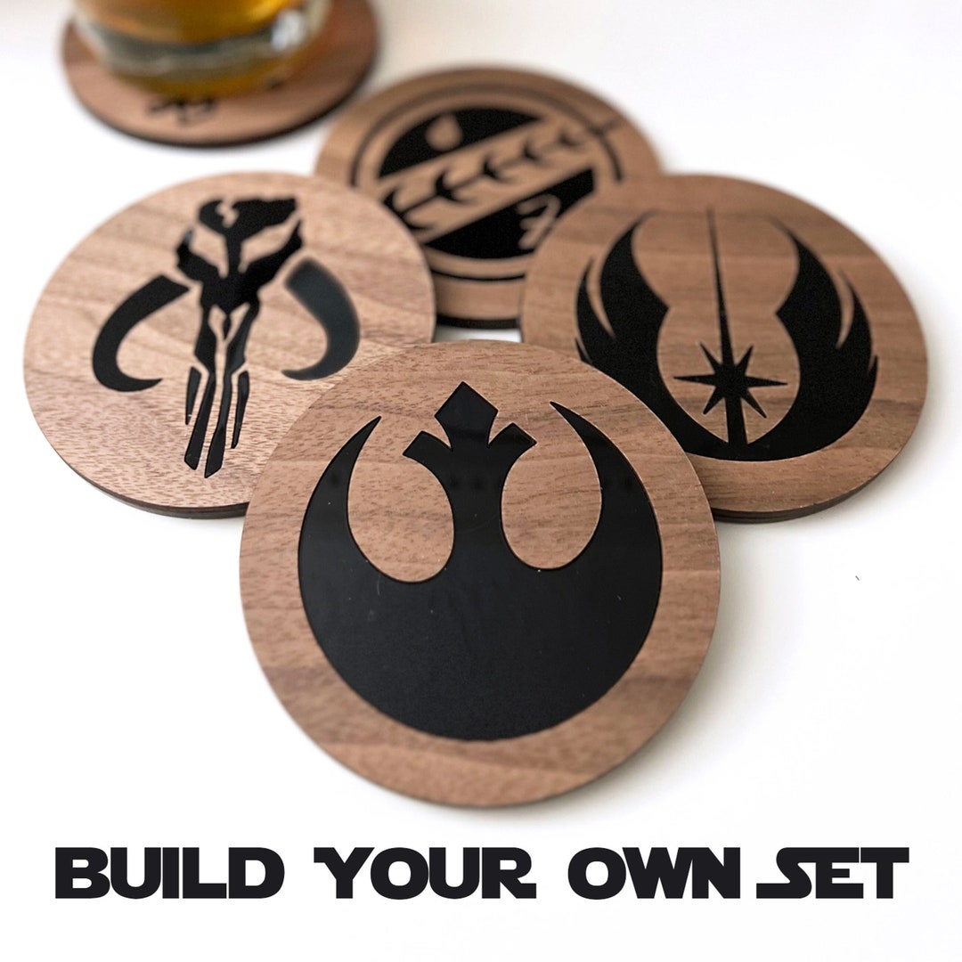 Custom Star Wars Coaster Set Star Wars Wood Decor Star Wars Gift Him ...