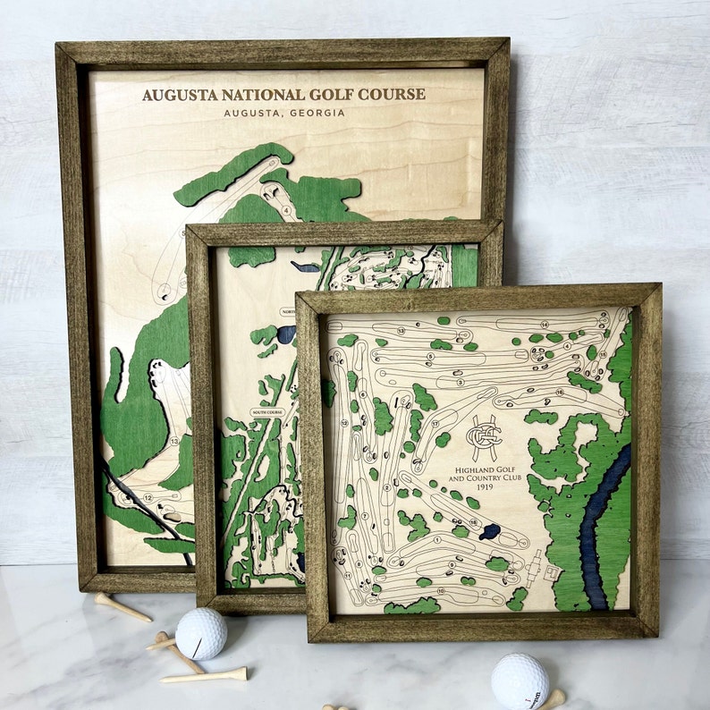 Custom Golf Course Map Engraved Golf Map Custom Golf Picture - Etsy UK