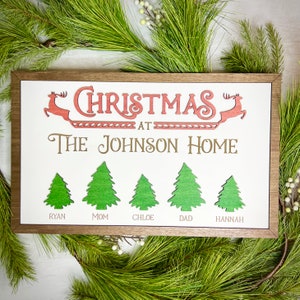 Custom Family Christmas Sign Personalized Christmas Family Name Sign ...