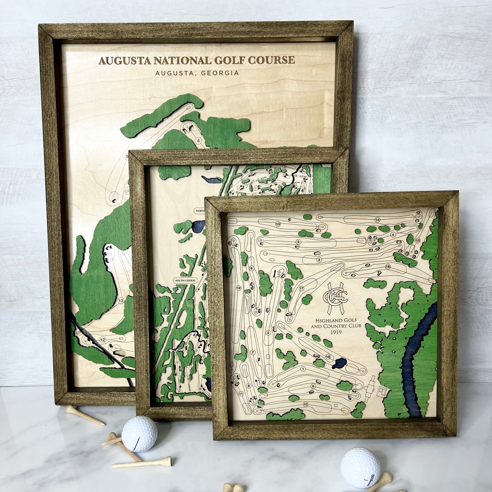 Royal Portrush Golf Club Golf Course Map Layered Wood Golf - Etsy