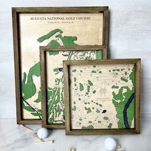 The Club at Old Hawthorne Golf Course Map Layered Wood Golf Course ...