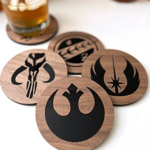 Custom Star Wars Coaster Set Star Wars Wood Decor Star Wars Gift Him ...