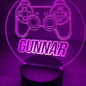 Personalized Gamer Light Custom Name Gamer Light Game Controller Name ...