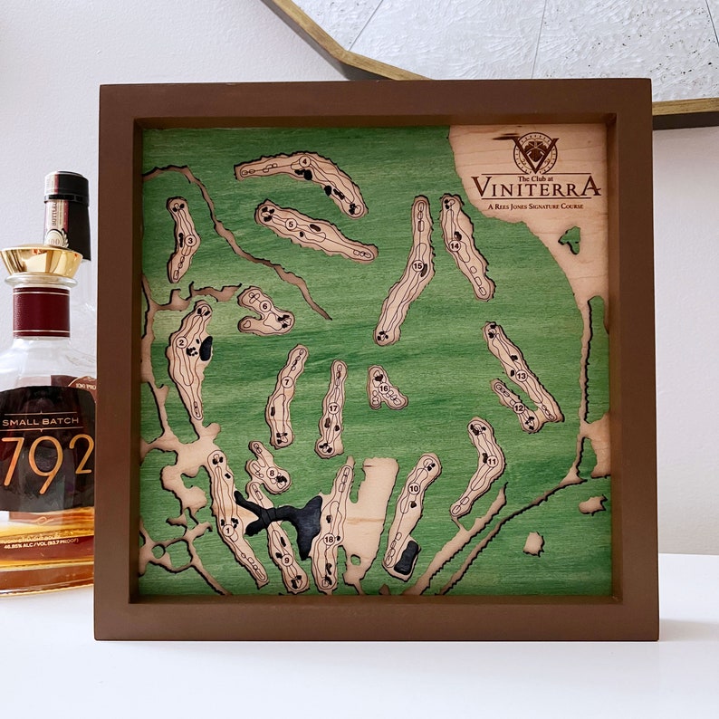 The Club at Viniterra Golf Course Map Layered Wood Golf Course - Etsy