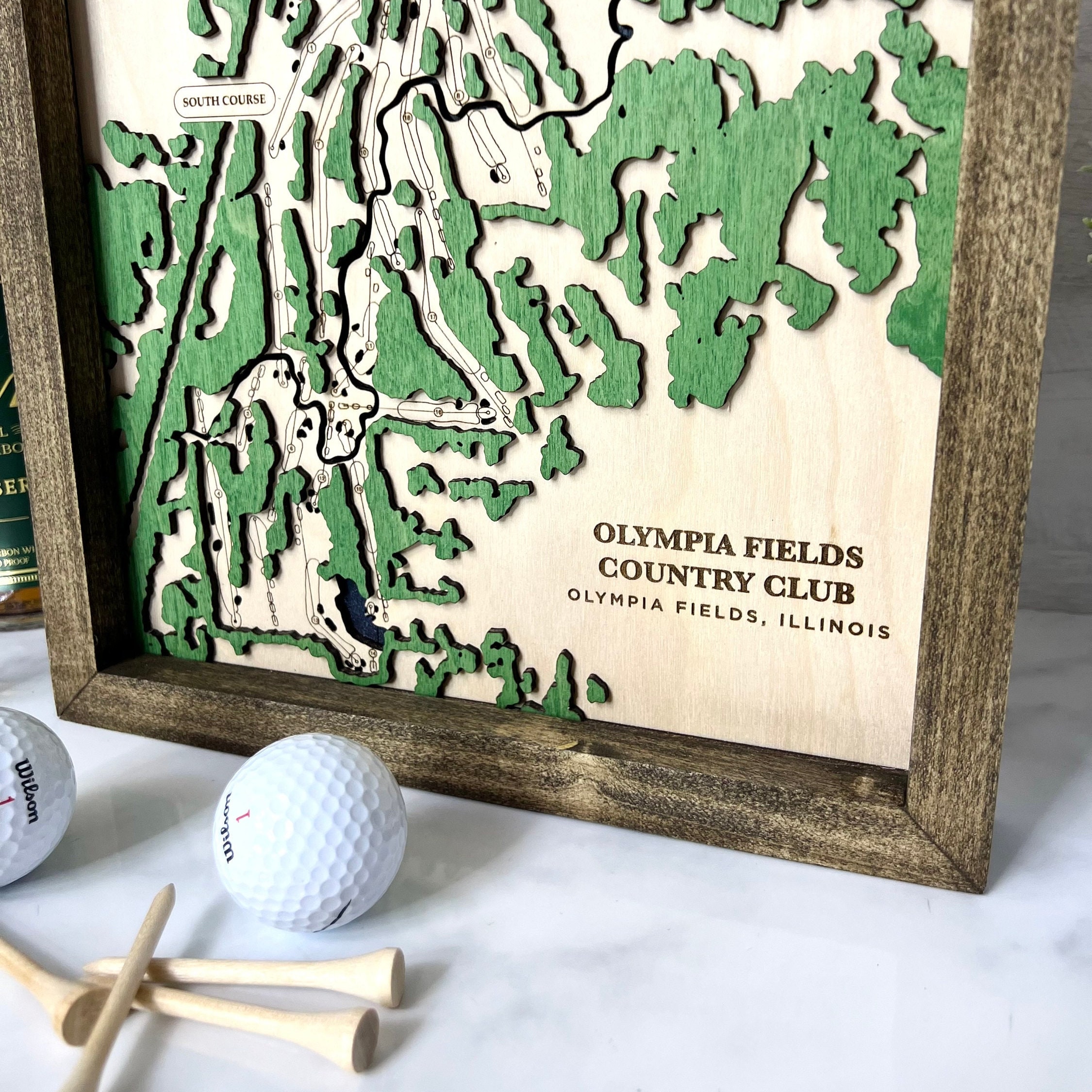 Custom Wooden Golf Course Map Gift for Golfer Personalized Golf Wall ...
