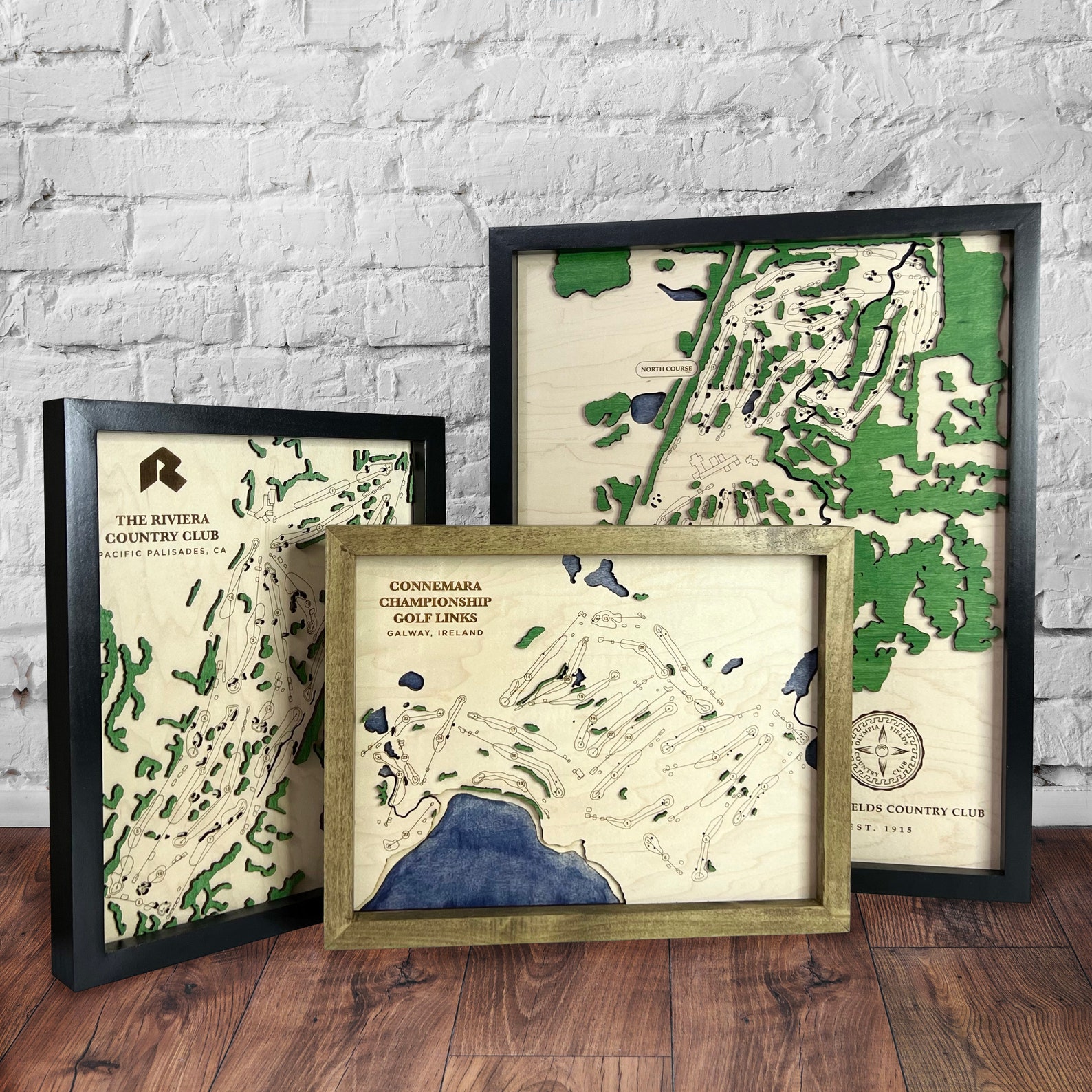 Pebble Beach Golf Course Map Layered Wood Golf Course Picture Engraved ...